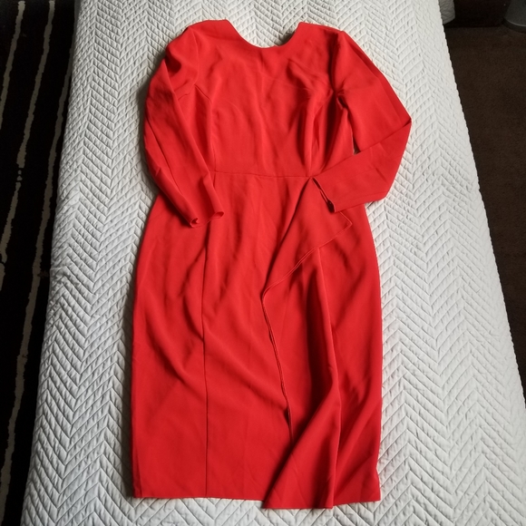 H&M | Dresses | Orange Fitted Dress 6 Plus Midi Retro Cute Fall | Poshmark